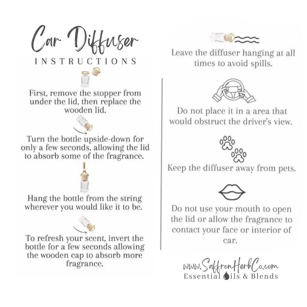 Diffuser • Car Set • 2 Vent Clips – Saffron Herb Co.